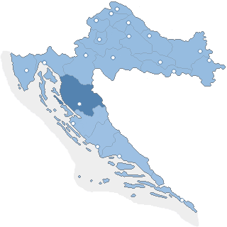 Gospič - mapa župy Chorvátsko